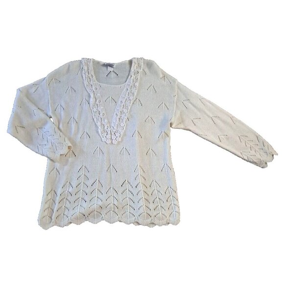 Bright Lights | Sweaters | Vtg Womens Bright Lights Crochet Neck ...